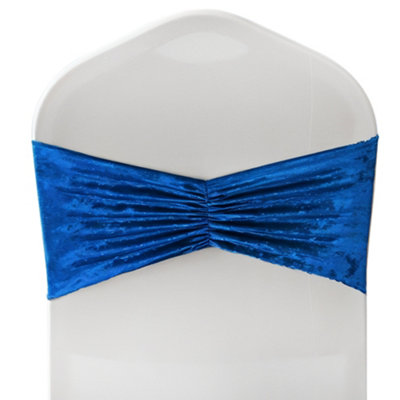 Velvet Chair Band Glitz Shiny Fabric Strechy Chair Band Sash, Royal ...