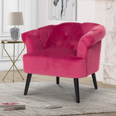 Velvet Dark Pink Sara Accent Chair