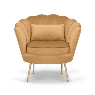 Velvet Gold Daisy Accent Chair