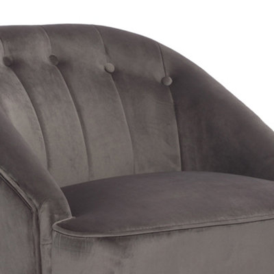 Velvet Light Grey Slipper Bedroom Accent Chair