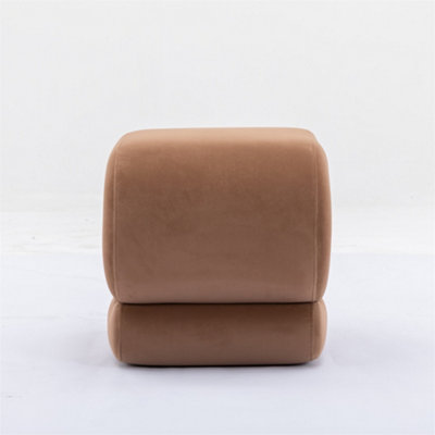 Velvet Ottoman fabric S-shape stool Wavy Pouf Coffee