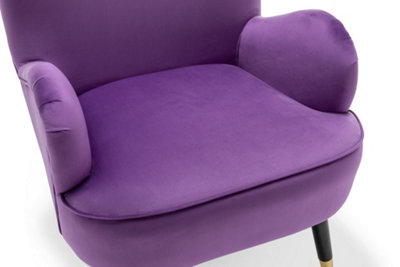 Velvet Purple Mia Accent Chair