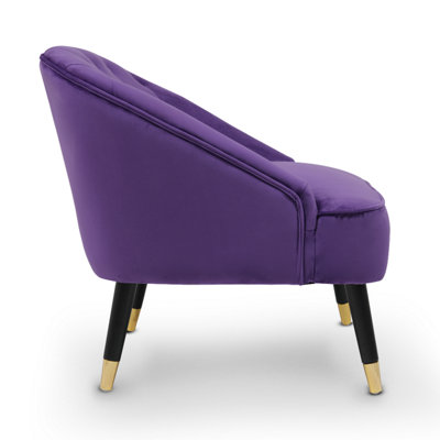 VELVET PURPLE SLIPPER BEDROOM ACCENT CHAIR