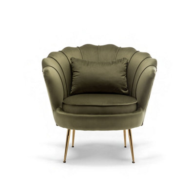 Velvet Sage Green Accent Chair