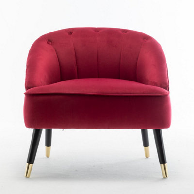 VELVET SCARLET KENSINGTON SLIPPER BEDROOM ACCENT CHAIR