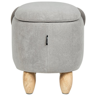 Velvet Storage Animal Stool Grey COALA
