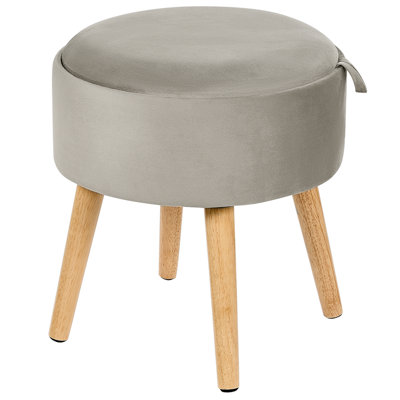 Velvet Storage Stool Grey NEELY