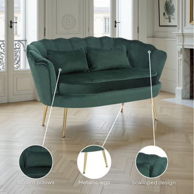 Velvet Teal Daisy Accent Chair