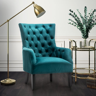 Velvet Teal Gabriella Accent Chair