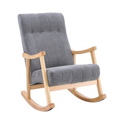 VELVET UPHOLSTERED TUFTING ROCKING CHAIR