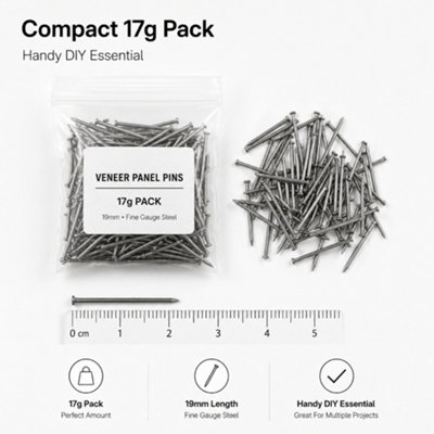 Veneer Panel Pins 19mm (3/4") Laminate Beading Nails for Timber ...
