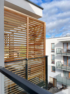 Venetian Larch Wooden External Balcony Screen, h180x60 cm