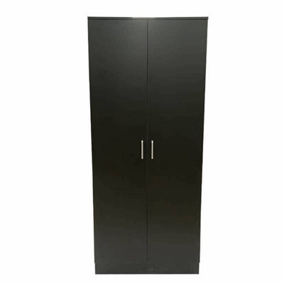 VENICE 2 door black 80cm wide wardrobe | DIY at B&Q