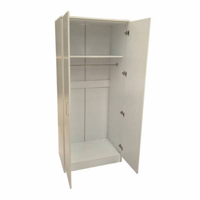 VENICE 2 DOOR WHITE 80CM WIDE WARDROBE