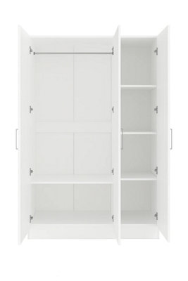 VENICE 3 door White 120cm Wide Wardrobe