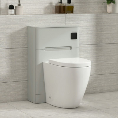 Venice 550mm Dove Grey BTW WC Unit with Elva Rimless Short Projection ...