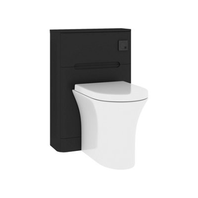 Venice 550mm Matt Nocturne Black BTW WC Unit with Breeze Rimless Toilet ...