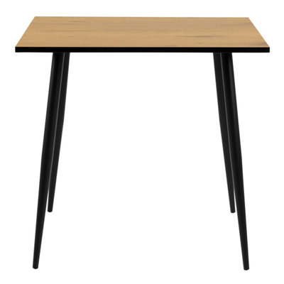 Venice Square 4-Seater Dining Table with Wild Oak Effect Top and Black Hairpin Legs