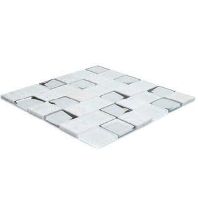 VENICE WHITE MOSAIC TILE SHEET - House of Mosaics