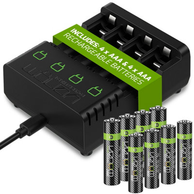 Venom Battery Charging Dock plus 4 x AA 2100mAh & 4 x AAA 800mAh ...