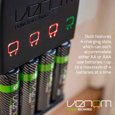 Venom Pro Charge Plug In Wall Battery Charger for Rechargeable AA and ...