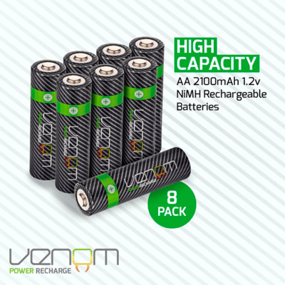 Venom Rechargeable AA Batteries & Charging Dock - Includes 8 x 2100mAh ...
