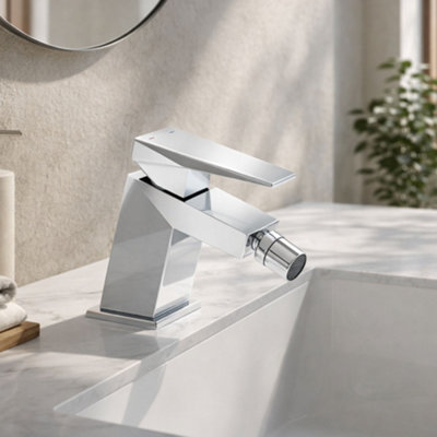 Ventu Mono Bidet Mixer Chrome - Modern Single Lever Bidet Tap, Brass ...