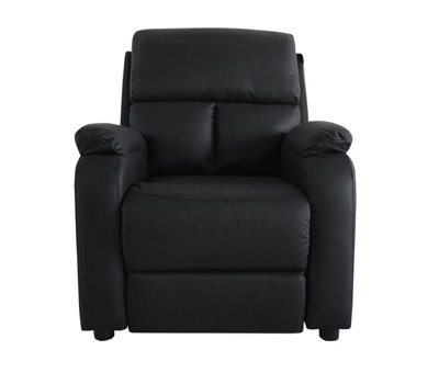 Venus PU Leather Recliner Armchair Living Room Reclining Chair in Black