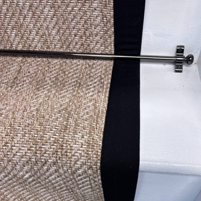 Venza Beige Cream Self Stripe Rib Stair Runner With 100% Cotton Black ...