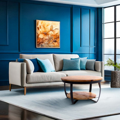 Vera Drum Coffee Table - Mango Wood/Metal - L85 x W85 x H46 cm - Natural