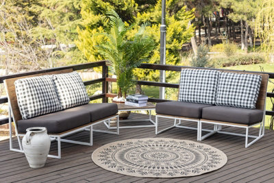 VERA Round In- /Outdoor Jute-Look Rug 100 x 100 cm