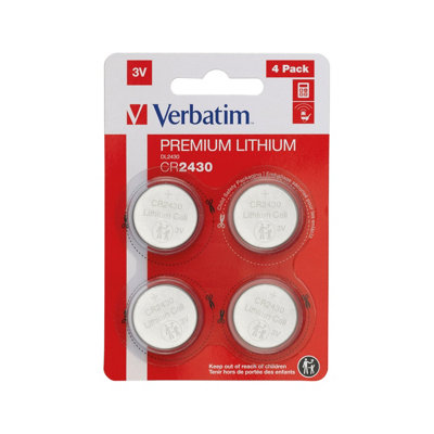 Verbatim Premium Lithium button cells CR2430 4-pack 3 V 290 mAh ...