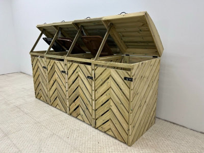 VerdiBin wheelie bin storage unit, Quadruple,