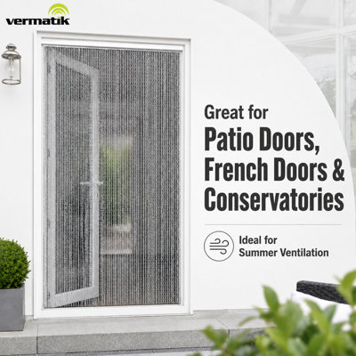 Vermatik Aluminium Silver Fly Screen Curtains 89cm x 210cm Metal Door ...