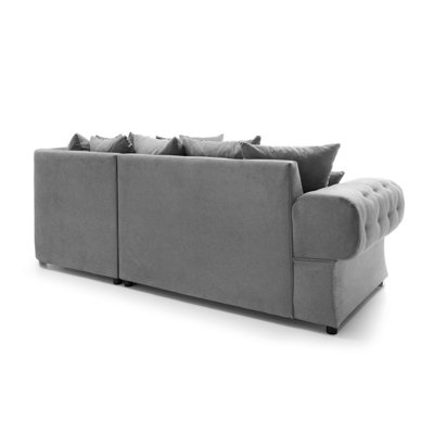 Verona Corner Sofa in Light Grey Linen Fabric