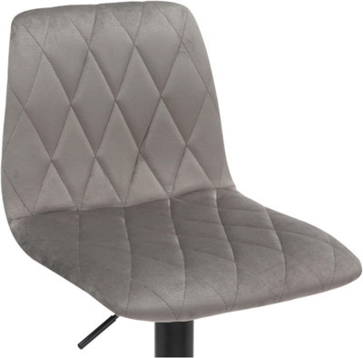 Verona Velvet Kitchen Bar Stools, Matt Black Stem & Base, Height ...