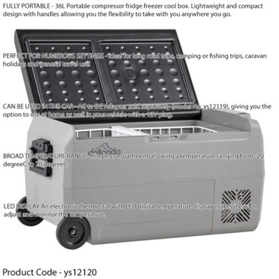 Versatile 12V & 24V Vehicle Fridge Freezer - 36L Dual Zone Cool Box for ...