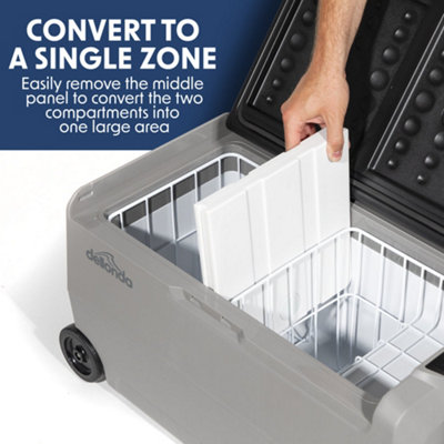 Versatile 12V & 24V Vehicle Fridge Freezer - 36L Dual Zone Cool Box for ...