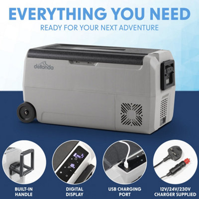 Versatile 12V & 24V Vehicle Fridge Freezer - 36L Dual Zone Cool Box for ...