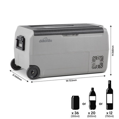 Versatile 12V & 24V Vehicle Fridge Freezer - 36L Dual Zone Cool Box for ...