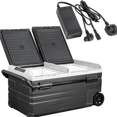 Versatile 12V & 24V Vehicle Fridge Freezer with 230V PSU - 95L Cool Box ...