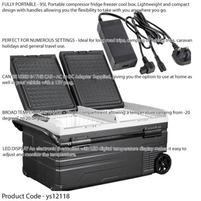 Versatile 12v And 24v Vehicle Fridge Freezer With 230v Psu 95l Cool Box