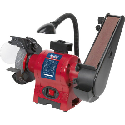 Versatile 150mm Bench Grinder and 50mm Belt Sander with 250W Induction ...