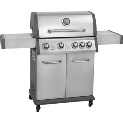 Versatile 4+1 Burner Gas BBQ Grill with Easy Ignition for Outdoor Cooking