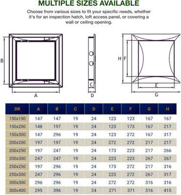 Versatile ABS Plastic Inspection Hatch 250 x 250mm - Access Panel for ...