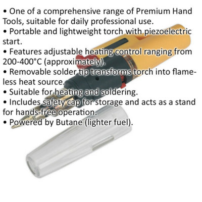Versatile Adjustable Soldering Torch with Hands-Free Stand and Safety Cap