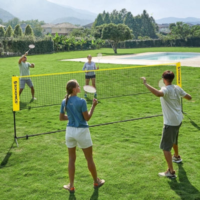 Versatile Badminton and Volleyball Net Set, Long Net, Adjustable Poles ...