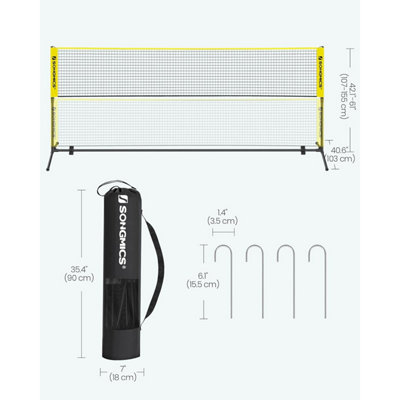 Versatile Badminton and Volleyball Net Set, Long Net, Adjustable Poles ...