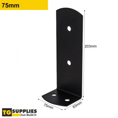Versatile Black Bolt Down Pergola Post Angle Bracket - Pergola ...