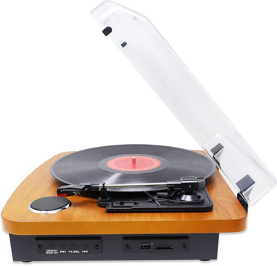 Versatile Bluetooth Record Player with Stereo Speakers and USB/SD Recording
